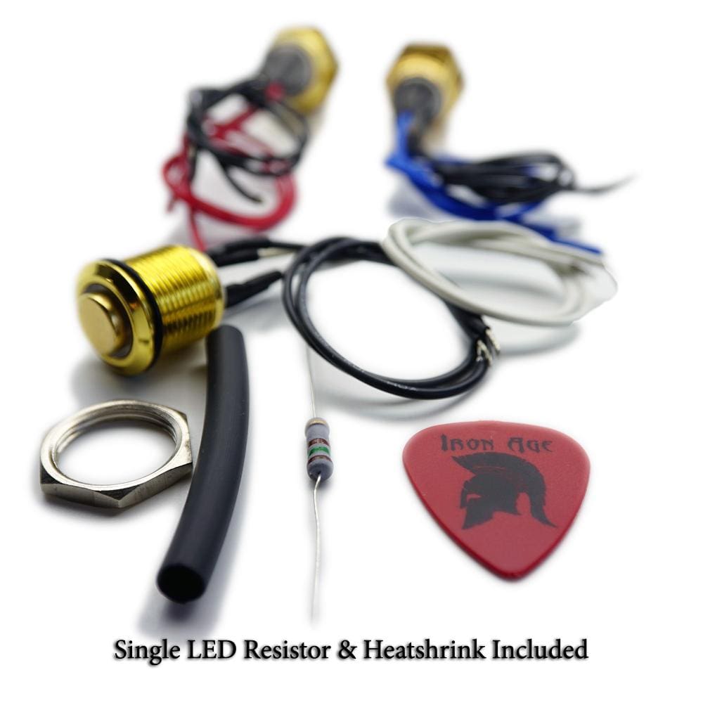 Gold LED Guitar Kill switches - Iron Age Guitar Accessories